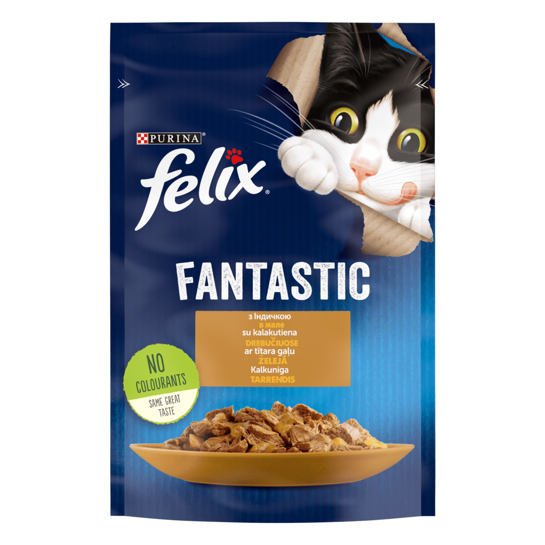 FELIX® FANTASTIC з індичкою. Шматочки у желе | Purina UA