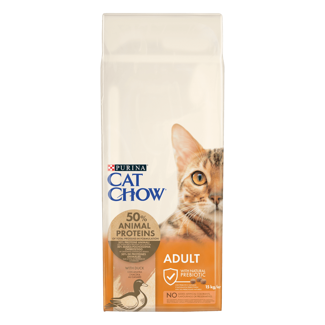 CAT CHOW® Сухий корм з качкою для дорослих котів | Purina